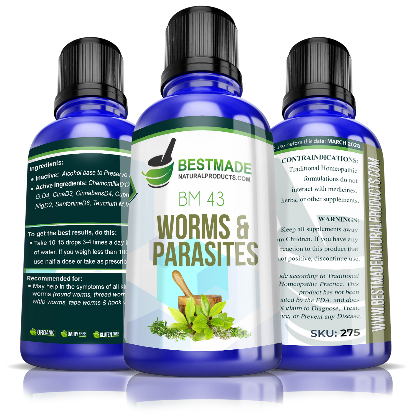 Home Worms & Parasites Remedy BM43 30-day Parasite Cleanse